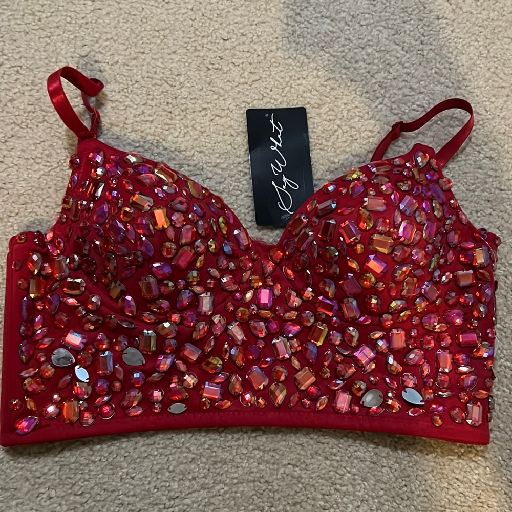Red Sparkle Gem Bra Cma Ready! - Gem